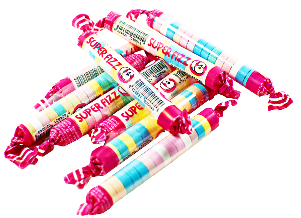 Καραμελάκια Super Fizz Rolls με γεύσεις Φρούτων - Sugarcity Shop